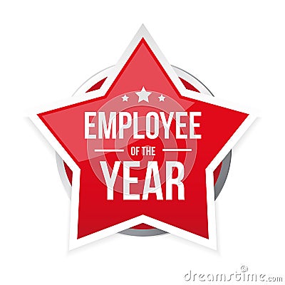 Best Employee Of The Year Award Badge Vector Illustration ...