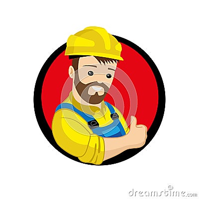 Best Worker In A Yellow Helmet. Cartoon Vector | CartoonDealer.com ...