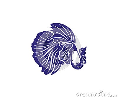 Betta Fish Vector Illustration, Fighting Fish Logo Design Template ...