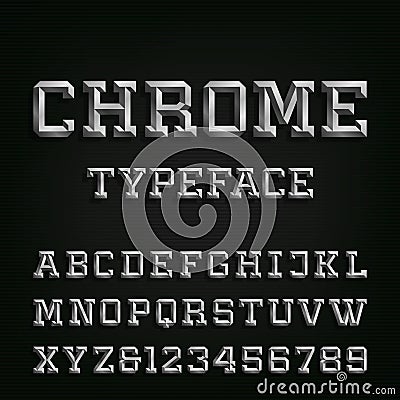 Beveled Chrome Alphabet Vector Font. | CartoonDealer.com #63849330