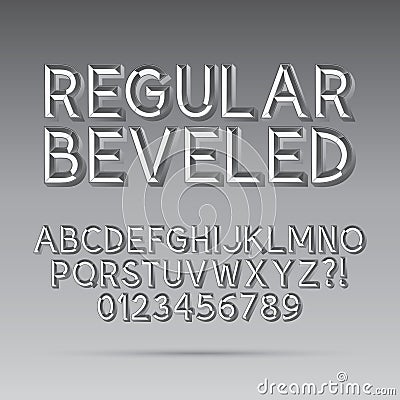 Beveled Outline Font And Digit Vector Illustration | CartoonDealer.com ...