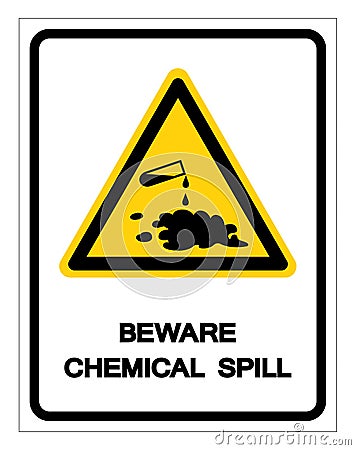 Beware Chemical Spill Symbol Sign ,Vector Illustration, Isolate On ...