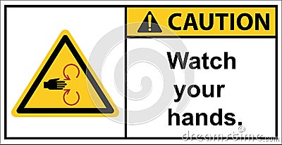 Beware Of The Danger Of Spindle Rotation.,Caution Sign Cartoon Vector ...