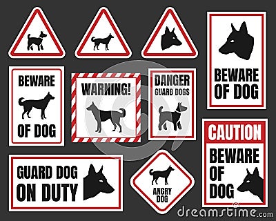 Danger Dog Signs, Beware Of Dog Cartoon Vector | CartoonDealer.com ...