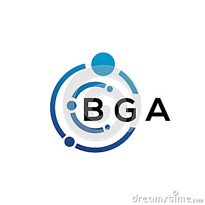 BGA Letter Logo Design On White Background. BGA Creative Initials ...