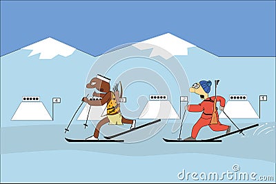 Biathlon Cartoon Vector | CartoonDealer.com #12853331