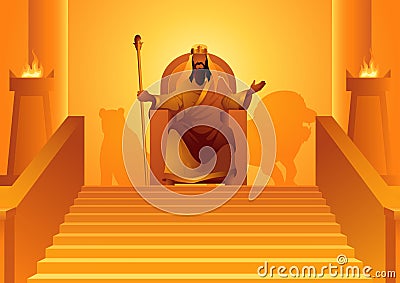 King Solomon Sits On The Throne Cartoon Vector | CartoonDealer.com ...