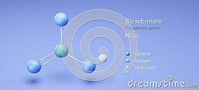 Bicarbonate, Molecular Structures, Polyatomic Anion, 3d Model ...