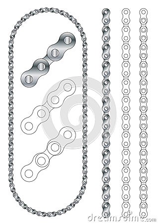 Bicycle/motorcycle Metal Chain Vector Stock Photo - Image: 12707450
