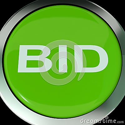 Bid Button Shows Online Auction Or Bidding Royalty Free Stock Images ...