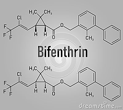 Bifenthrin Insecticide Molecule, Pyrethroid Class. Skeletal Formula ...