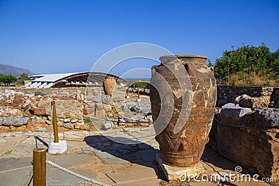 Big Antique Pithos In The Minoan Palace In Malia, Crete Royalty-Free ...