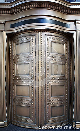 Big Brass Revolving Bank Doors Up Close Royalty-Free Stock Photography ...