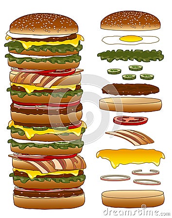 Big Burger And Components Royalty Free Stock Images - Image: 10635319
