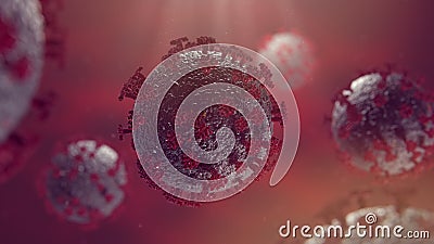 Big Coronavirus, Sars COV-2 Cell Under the Microscope. Stock Video ...