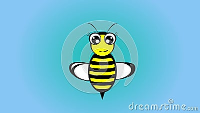 Big Cute Bee Flying Animation Motion Graphics Stock Footage - Video of ...