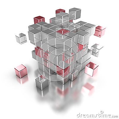 Big Data Concept Digital Boxes Stock Illustration - Illustration of ...