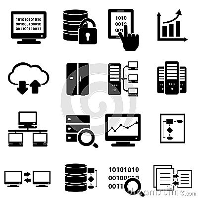 Big Data Icon Set Cartoon Vector | CartoonDealer.com #34333961