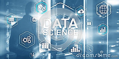 Big Data Science Analysis Information Technology Concept. Server Room ...