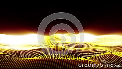 Big Data Stream. Information Technology Background. Yellow Data Wave ...