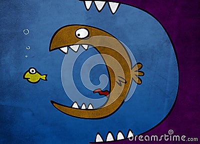 Big Fish Eat Little Royalty Free Stock Photos - Image: 8612498
