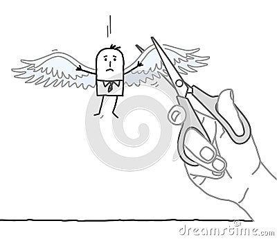 Big Hand , Cutting Off The Wings Of A Cartoon Man | CartoonDealer.com ...