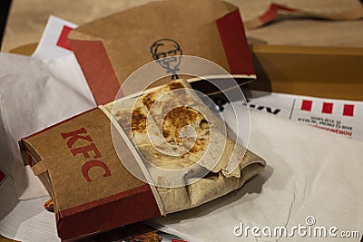 Big KFC Wrap On A KFC Tray In Paper Wrap Editorial Photo ...