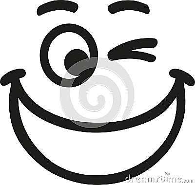 Big Laughing Smiley With Eyebrows Vector Illustration | CartoonDealer ...