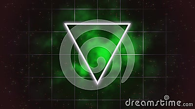 Big Neon Green Triangle and Grid Pattern in 80s Style Stock Footage ...
