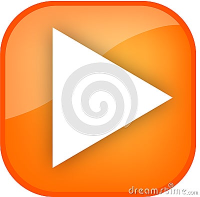 Big Orange Play Button Royalty Free Stock Image - Image: 5012786