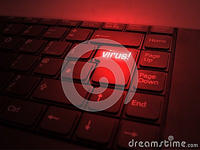 Big Red VIRUS! Button Royalty Free Stock Images - Image: 8344719