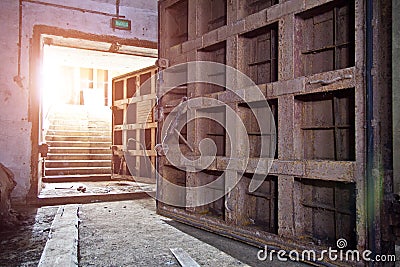 Big Rusty Heavy Steel Hermetic Doors In The Abandoned Soviet Bomb ...