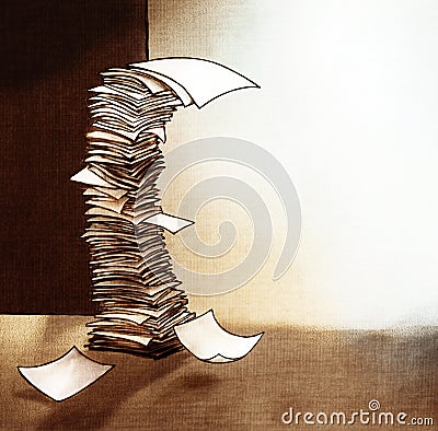Big Stack Of Paper Illustration | CartoonDealer.com #19274703