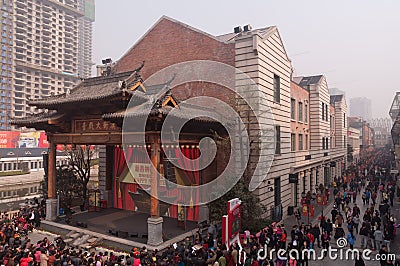 Big stage of Chinese traditional opera - Stock Image - Everypixel
