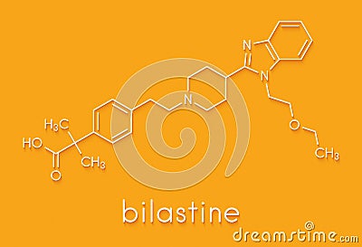 Bilastine Antihistamine Drug Molecule. Skeletal Formula. Royalty-Free ...