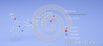 Bilastine Molecule, Molecular Structures, Antihistamine Medication, 3d ...