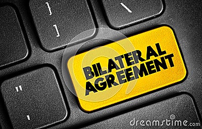 Bilateral Agreement Text Button On Keyboard, Concept Background Stock ...