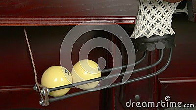 Billiard Balls Falling in a Billiard Pocket. Stock Video - Video of ...