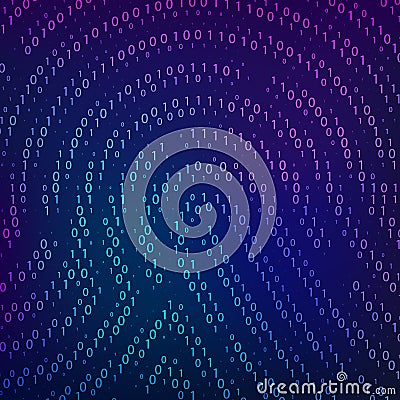 Binary Code. Biometric Data By Fingerprint Shape. Cyber Security Technology. Digital ...