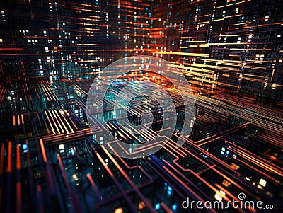 Binary Code And Circuitry In Virtual Space Royalty-Free Stock ...