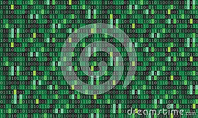 Binary Code Computer Matrix Background Art Design. Digits On Screen. Abstract Concept Graphic ...