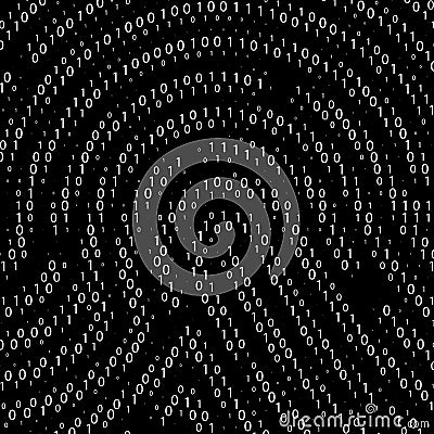 Binary Code By Fingerprint Shape. Cyber Security Technology. Digital Verification Information ...