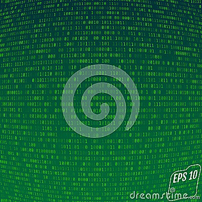 Binary Code On Green Background. Background In A Matrix Style. Vector Illustration ...