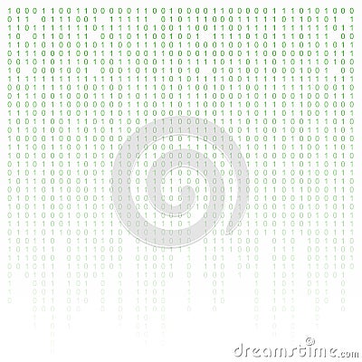 Binary Code Green And White Background With Digits On Screen. Algorithm , Data , Decryption ...
