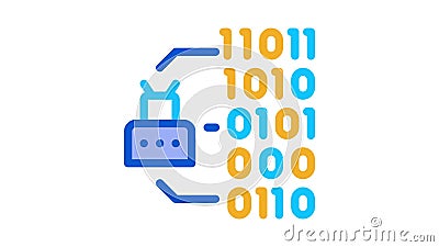 Binary Code Icon Animation stock video. Video of abstract - 223462653