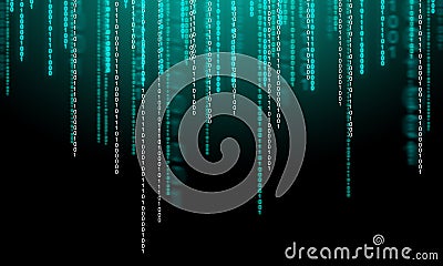 Binary Code With Neon Rays On A Black Background. Royalty-Free Illustration | CartoonDealer.com ...