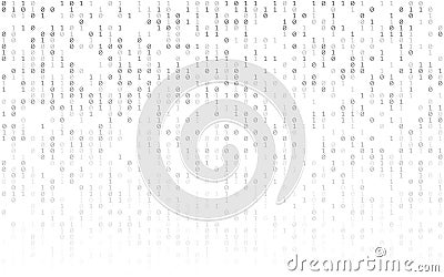 Binary Code On White Background. Matrix Concept With Falling Digits ...