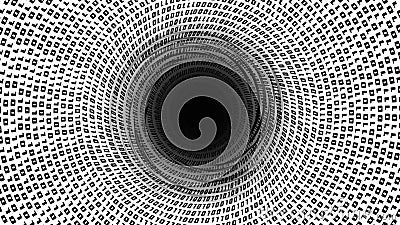 Binary Code on White Background Pulled into Black Hole Stock Footage ...