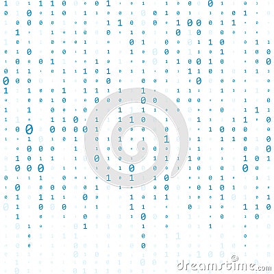 Binary Code Zero One Matrix White Background. Banner, Pattern, Wallpaper. Vector Illustration ...