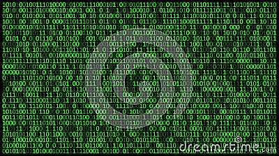 The Binary Codes 0 and 1 on Screen, Fast Changing. Concept of Cyber ...